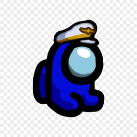 HD Dark Blue Among Us Crewmate Character With Captain Costume PNG | Citypng