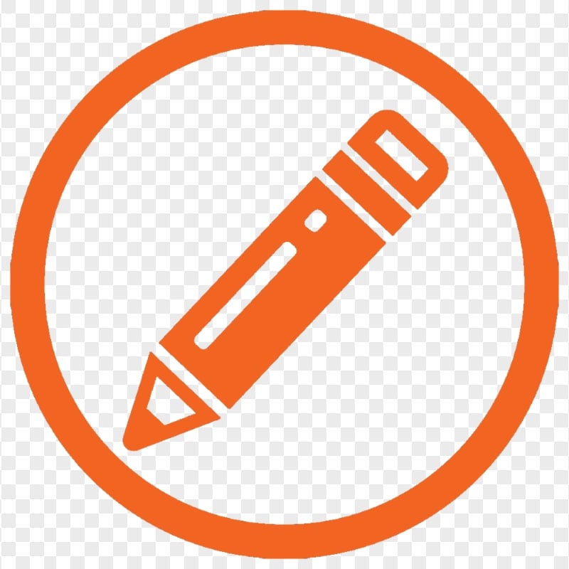 HD Orange Round Pencil Icon PNG | Citypng