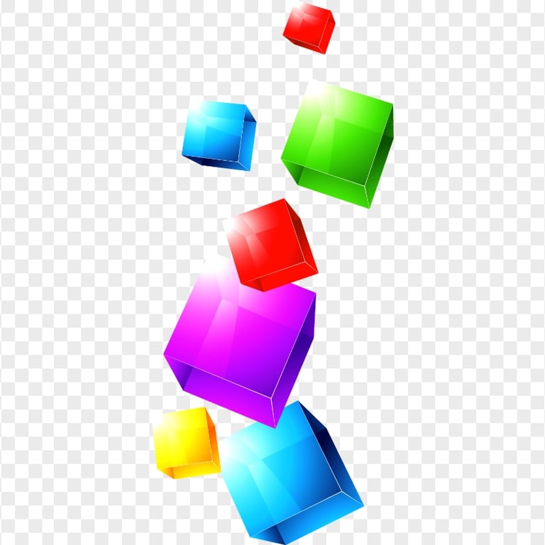 Multicolored 3D Falling Cubes Abstract Background | Citypng