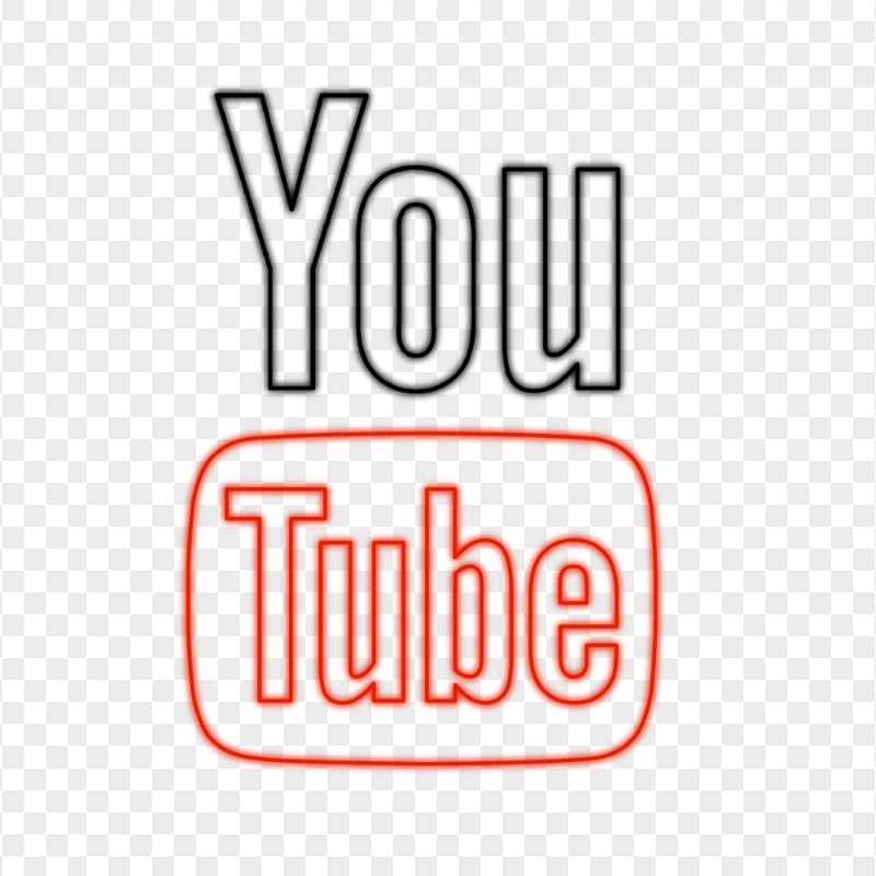HD Neon Aesthetic Vertical Outline Youtube YT Logo PNG | Citypng