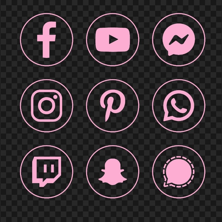 HD Pink Social Media Logos Icons PNG | Citypng