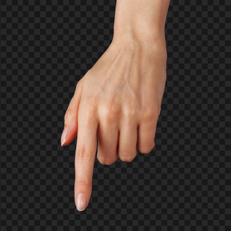 Human Left Hand Finger Pointing Down Image PNG | Citypng