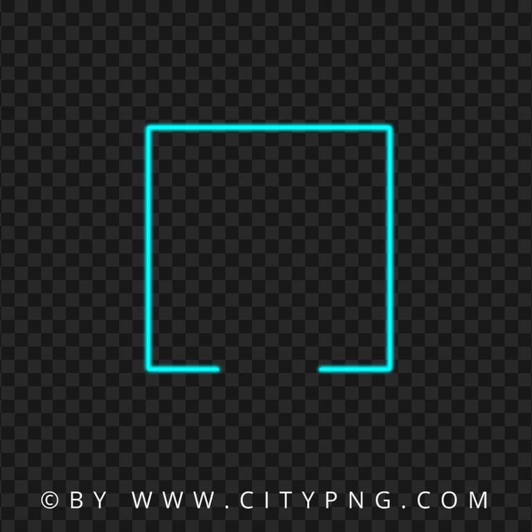 Creative Neon Blue Green Square Frame FREE PNG | Citypng