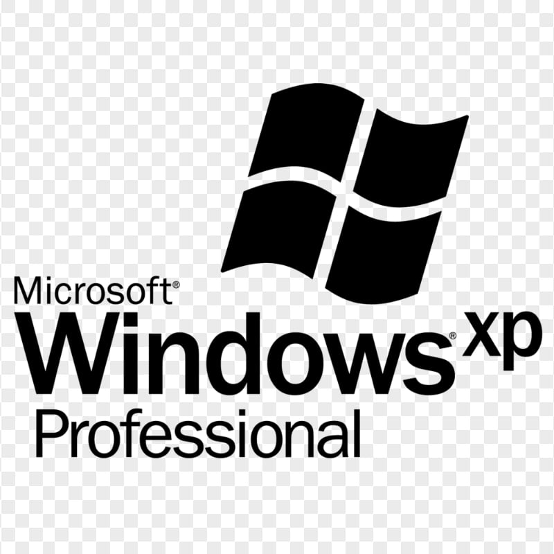 Windows Xp Professional Black Logo HD PNG | Citypng
