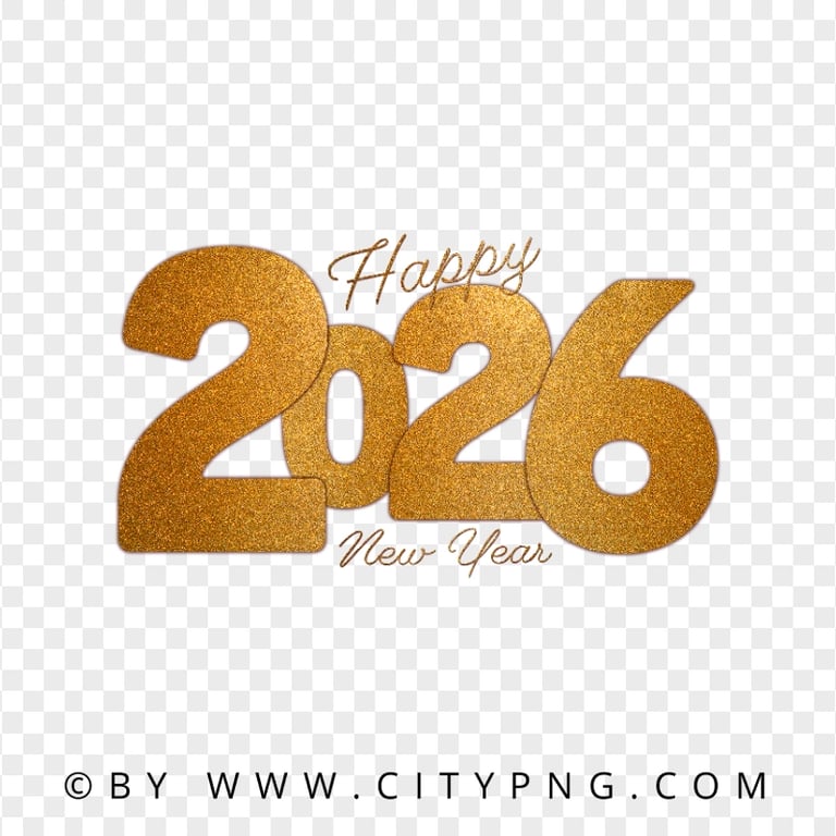 HD New Year 2026 Colorful Text Embroidery Effect PNG | Citypng