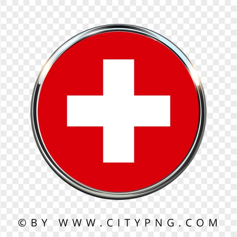 HD Switzerland Swiss Round Metal Framed Flag Icon PNG | Citypng
