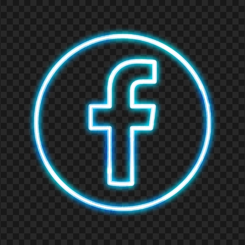 Download Blue Neon Facebook Logo Icon PNG | Citypng