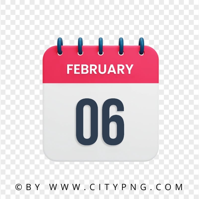 February 6th Date Vector Calendar Icon HD Transparent PNG | Citypng