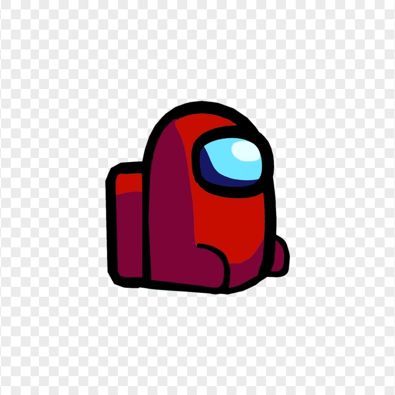 HD Red Among Us Crewmate Character Sitting PNG | Citypng