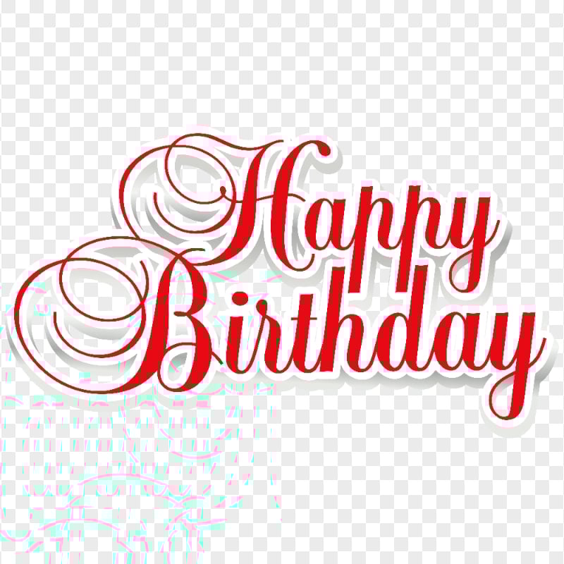 HD Red Happy Birthday Wish Text Illustration PNG | Citypng