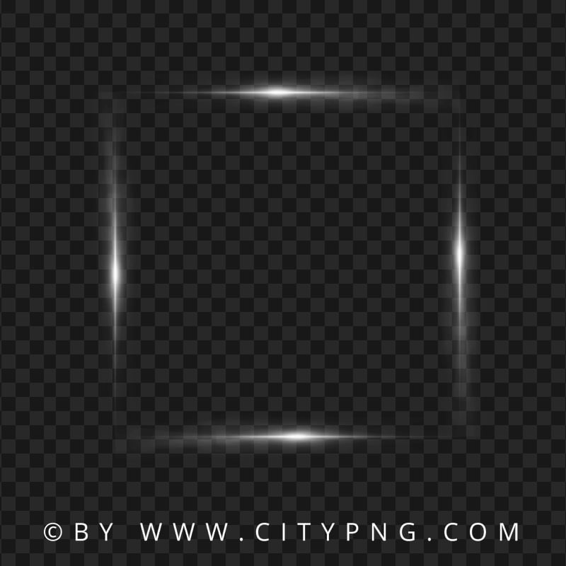 HD Glare Glowing Light Neon Square White Frame PNG | Citypng