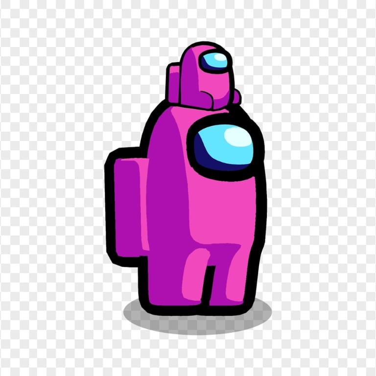 HD Pink Among Us Character With Child On Head PNG | Citypng