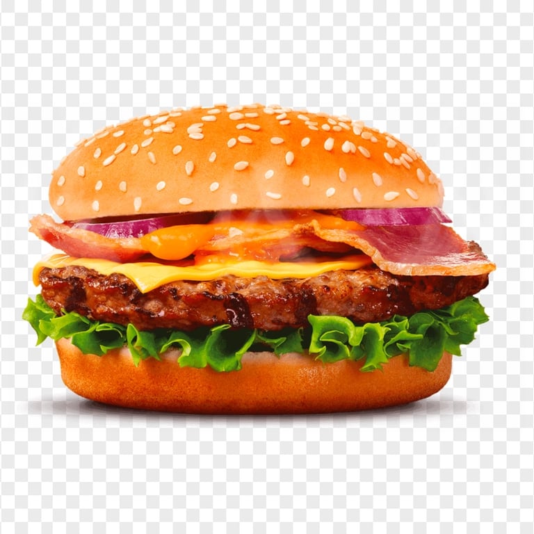 HD Beef Burger, Ham And Cheese Fast Food PNG | Citypng