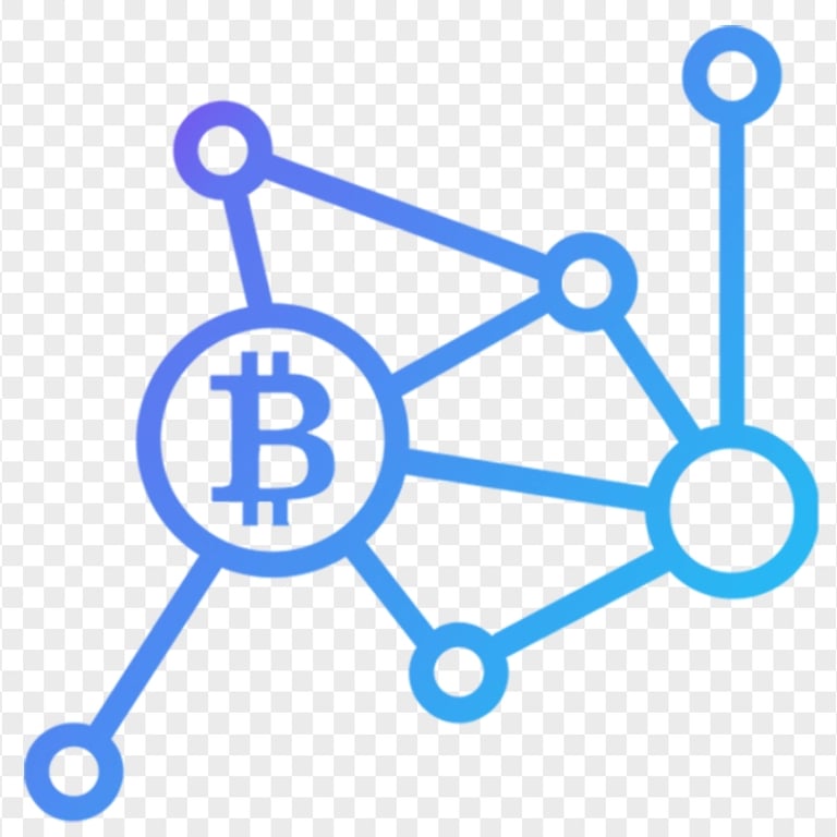 BTC Blockchain Blue Icon PNG | Citypng