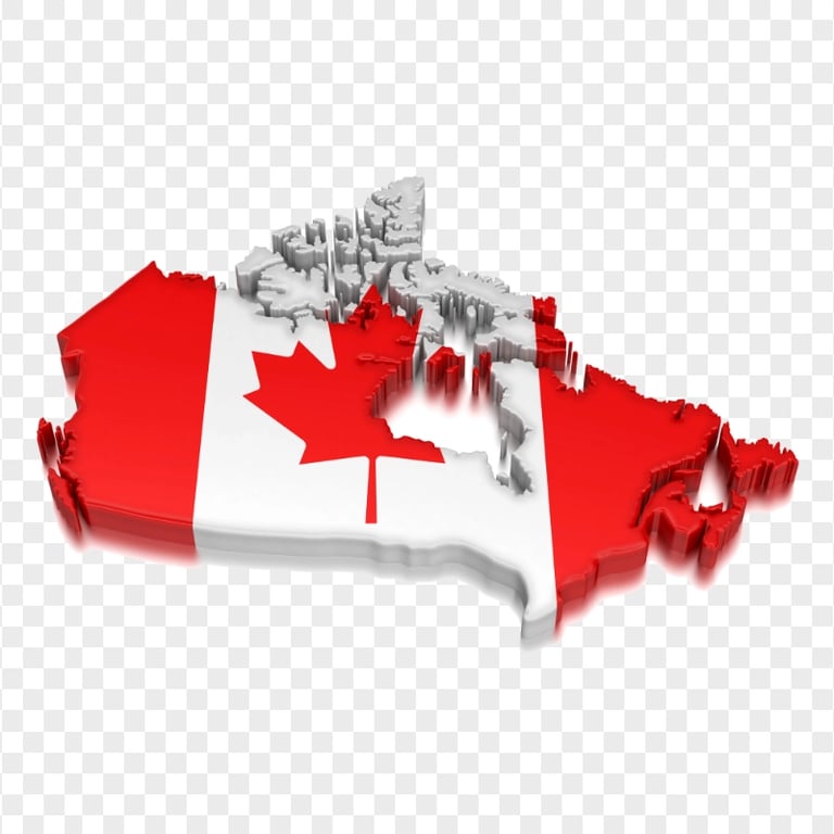 Download Canada Flag On Map PNG | Citypng