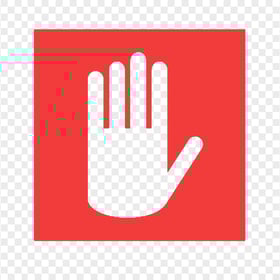 HD Red Stop Hand Print Sign PNG | Citypng