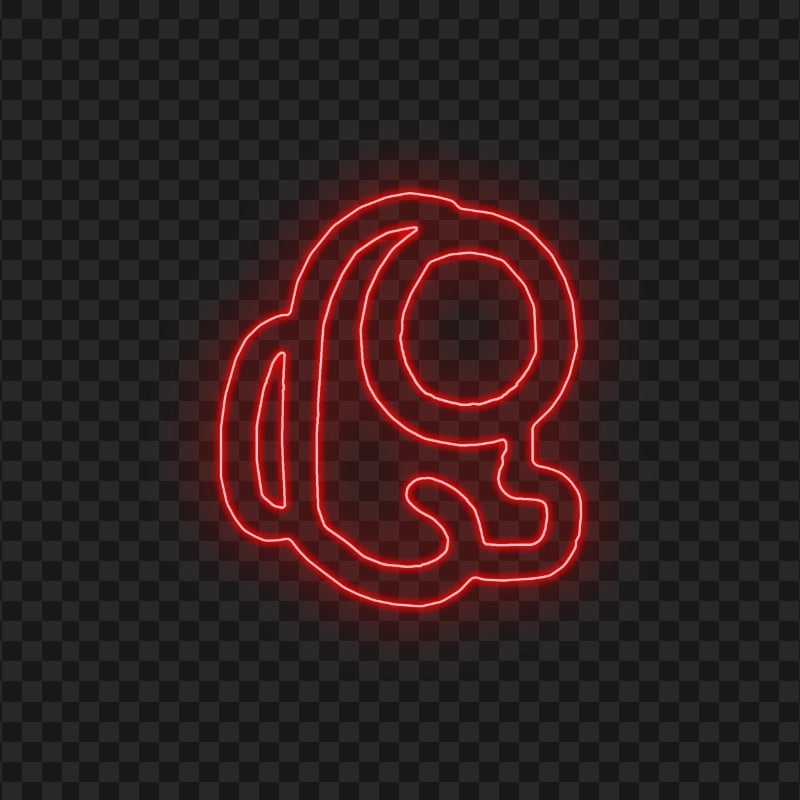 HD Red Neon Among Us Mini Crewmate Baby Character PNG | Citypng