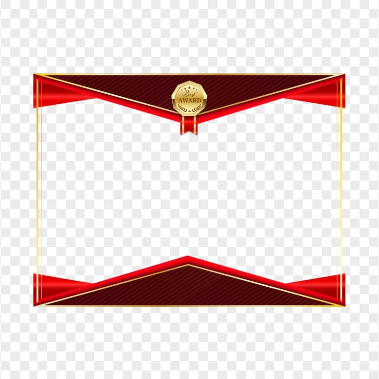 HD Best Award Gold & Red Certificate Frame Border PNG | Citypng