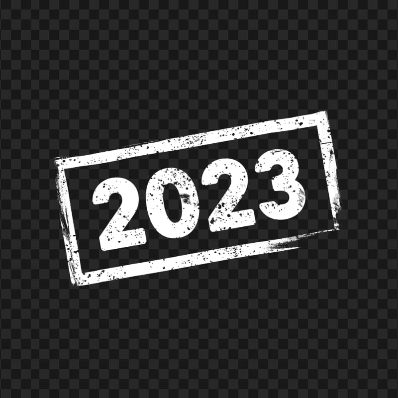 HD 2023 White Year Date Stamp Sign Logo PNG | Citypng