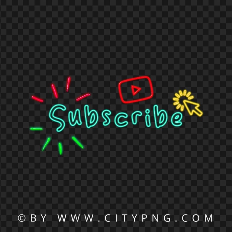 Youtube Subscribe Neon Sign HD PNG | Citypng