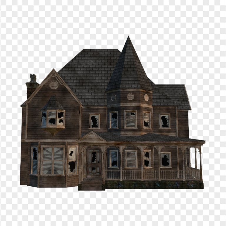 HD Abandoned Wooden Haunted Old House PNG | Citypng