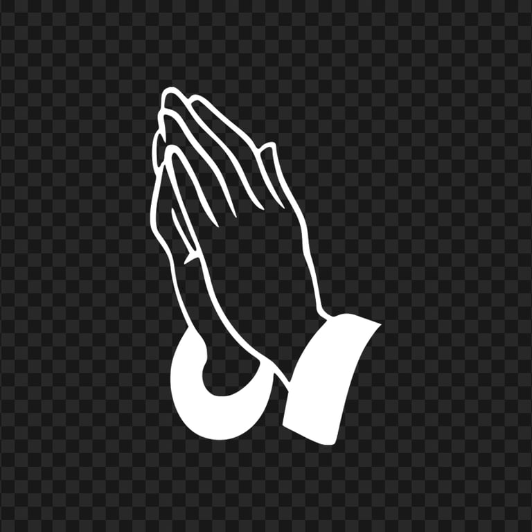 Outline Black Pray Hands PNG | Citypng