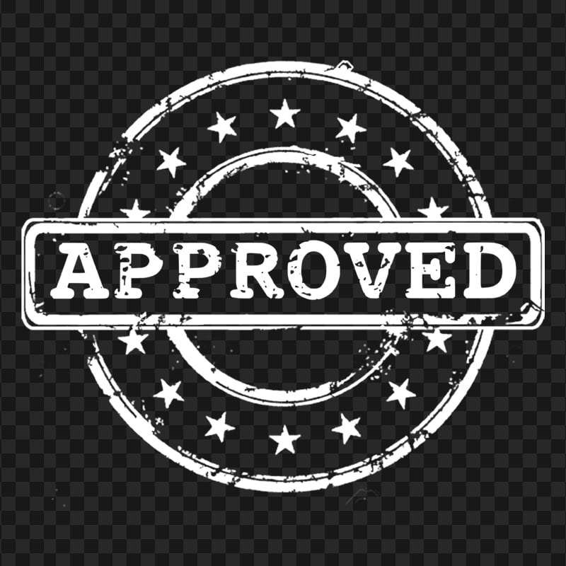 HD White Round Approved Stamp PNG | Citypng