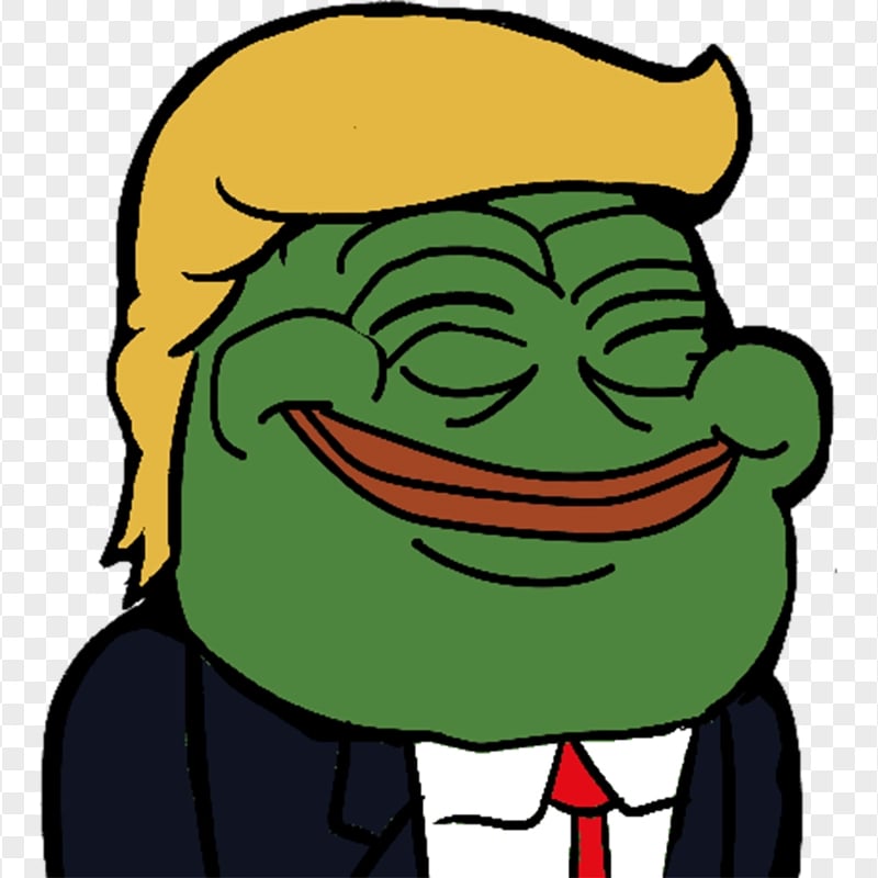 Pepe Frog Donald Trump Face Smiling Vector | Citypng