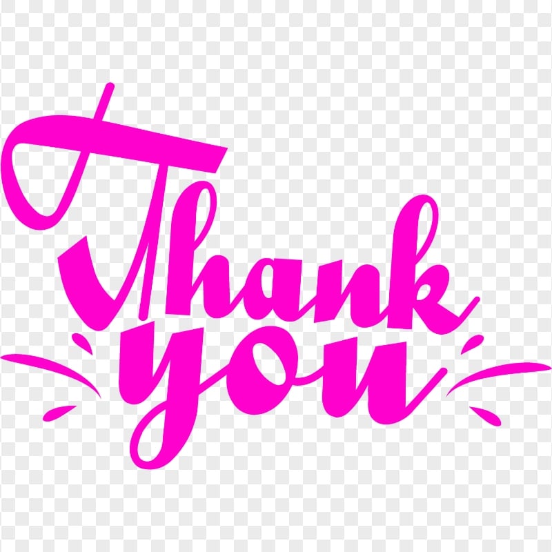 Thank You Pink Handwriting Text Font Word PNG Image | Citypng