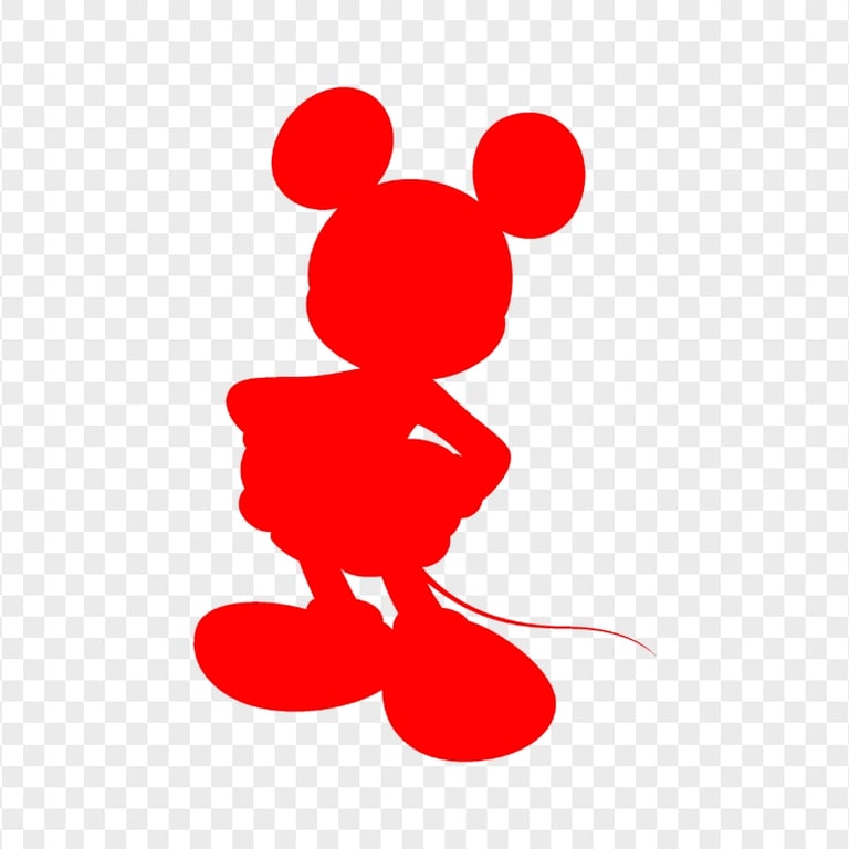 Mickey Mouse Red Silhouette Transparent Background | Citypng