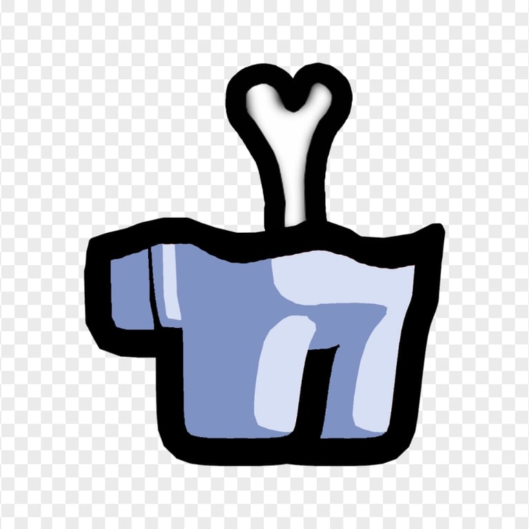 HD White Among Us Crewmate Character Bone PNG | Citypng