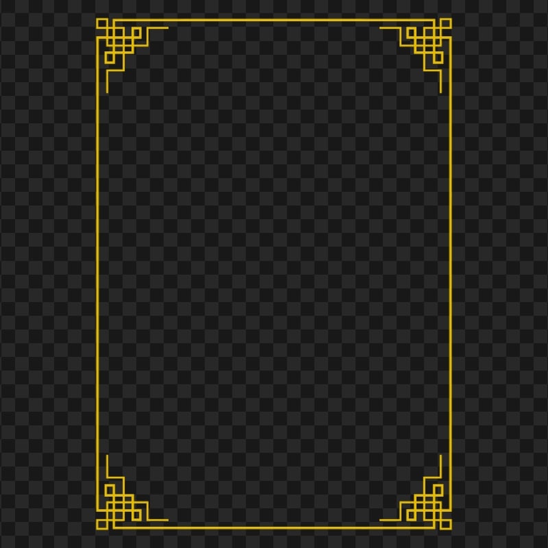 Download Vertical Yellow Chinese Frame PNG | Citypng
