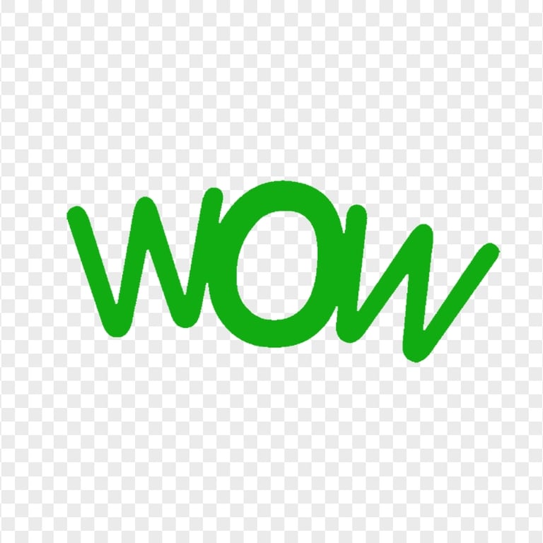 HD Green Wow Word Expression PNG | Citypng