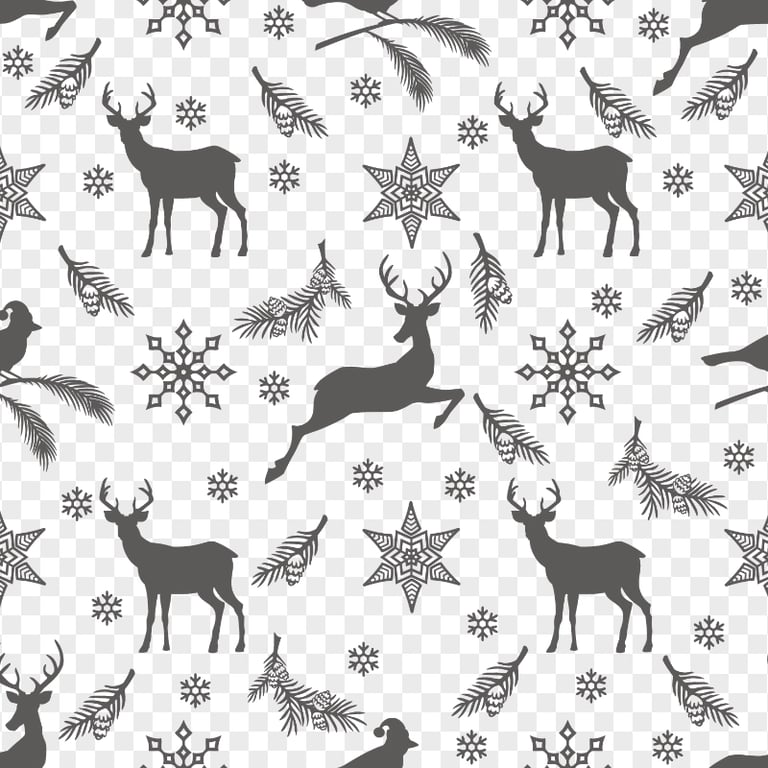 Deer, Snowflake Gray Christmas Elements Pattern | Citypng