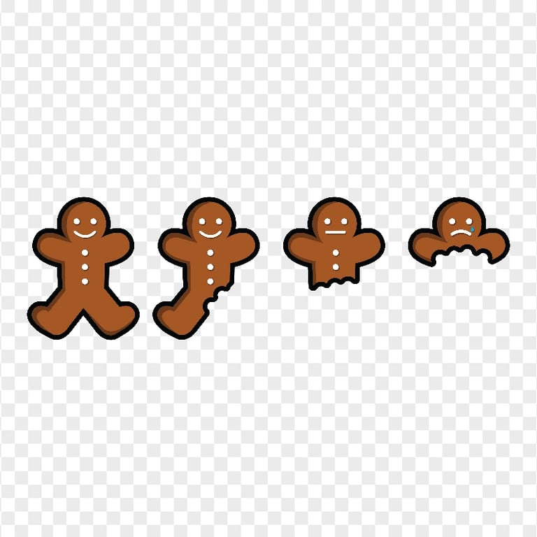 Clipart Cartoon Fat Brown Gingerbread Man HD PNG | Citypng