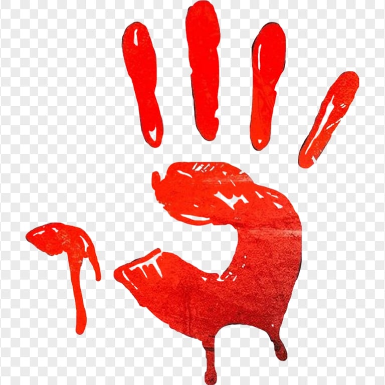 HD Real Red Bloody Hand Print PNG | Citypng