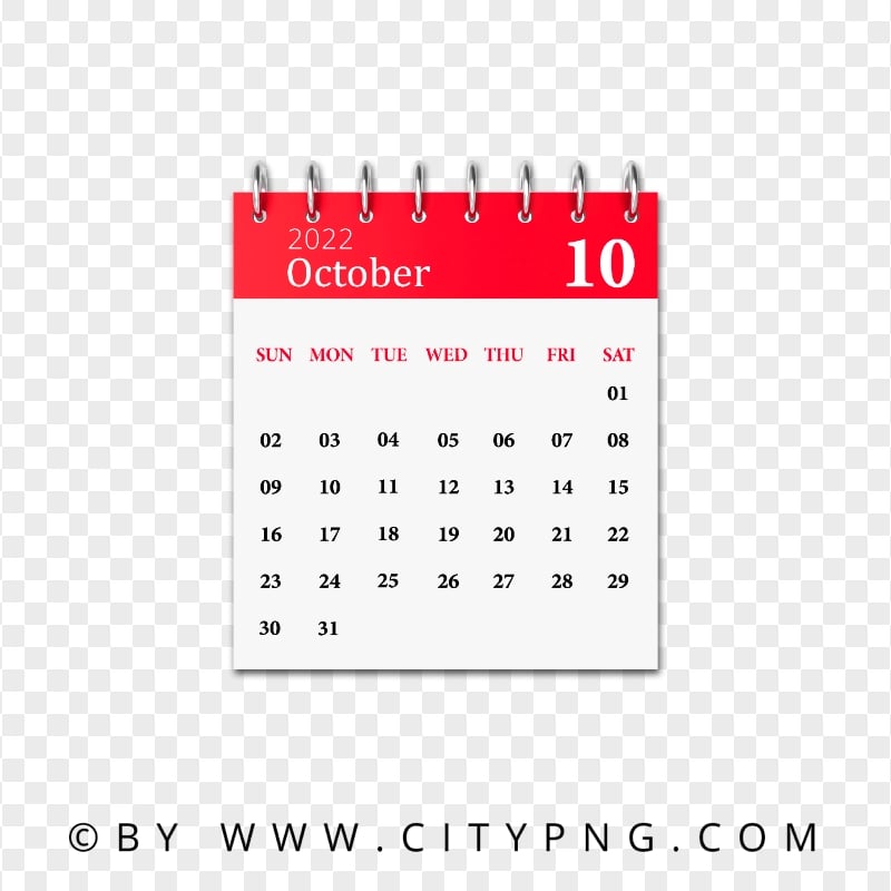 October 2022 Graphic Calendar PNG Image | Citypng