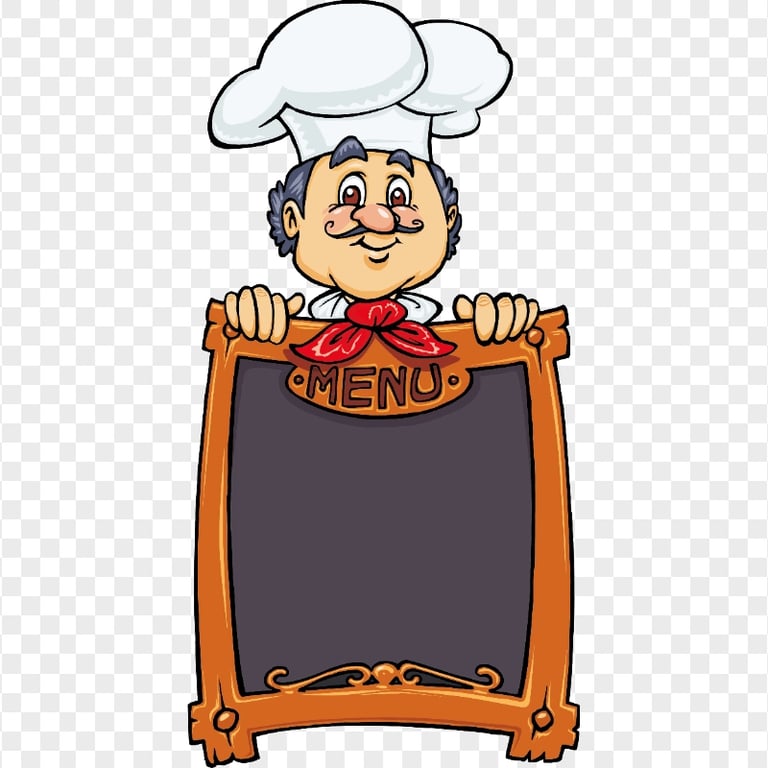 Cartoon Vector Chef Menu Design HD Transparent PNG | Citypng