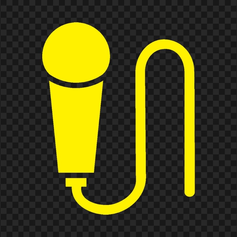 Hand Microphone Mic Yellow Icon PNG | Citypng
