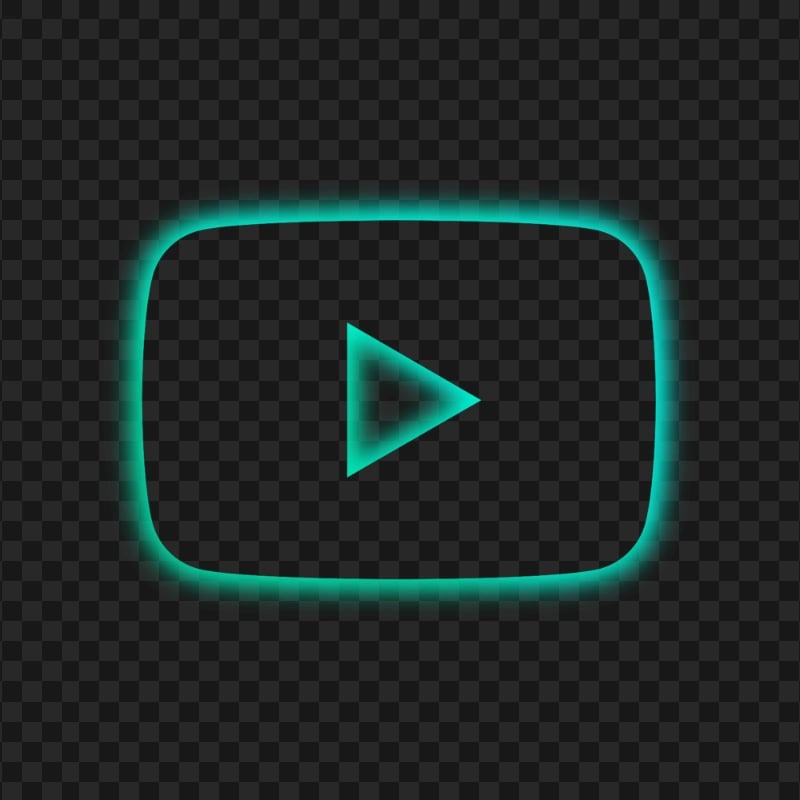 HD Light Blue Neon Aesthetic Youtube YT Play Icon PNG | Citypng