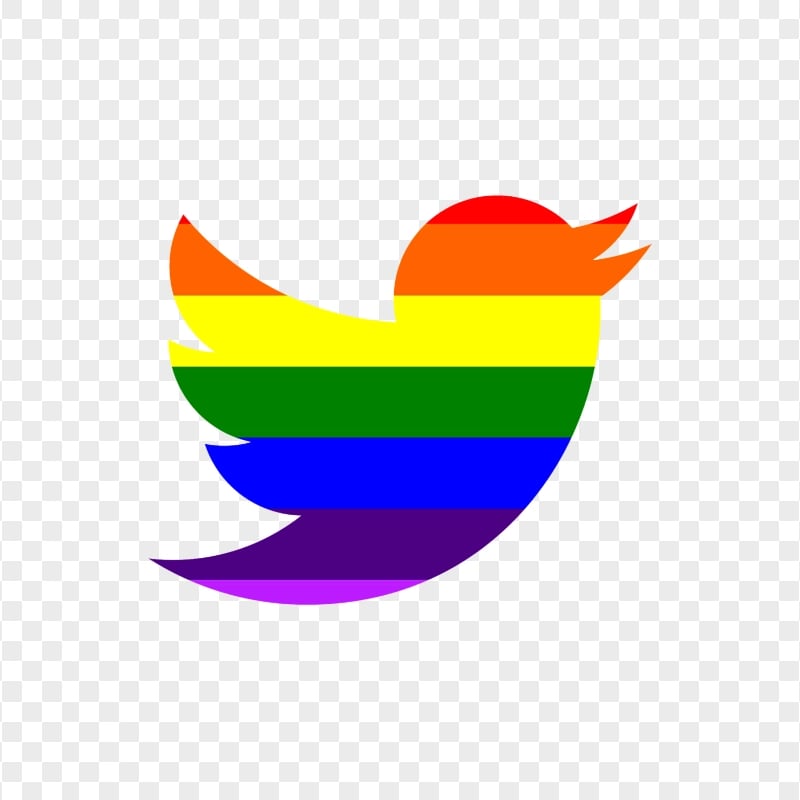 HD Rainbow Twitter Logo Icon PNG | Citypng
