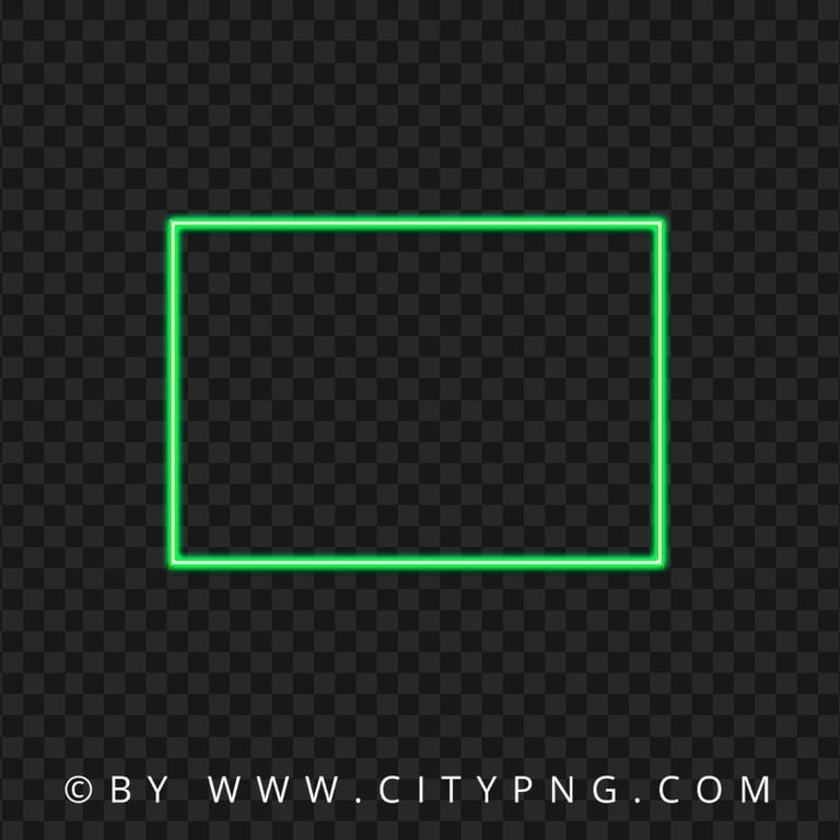 HD Rectangle Neon Green Frame Transparent Background | Citypng