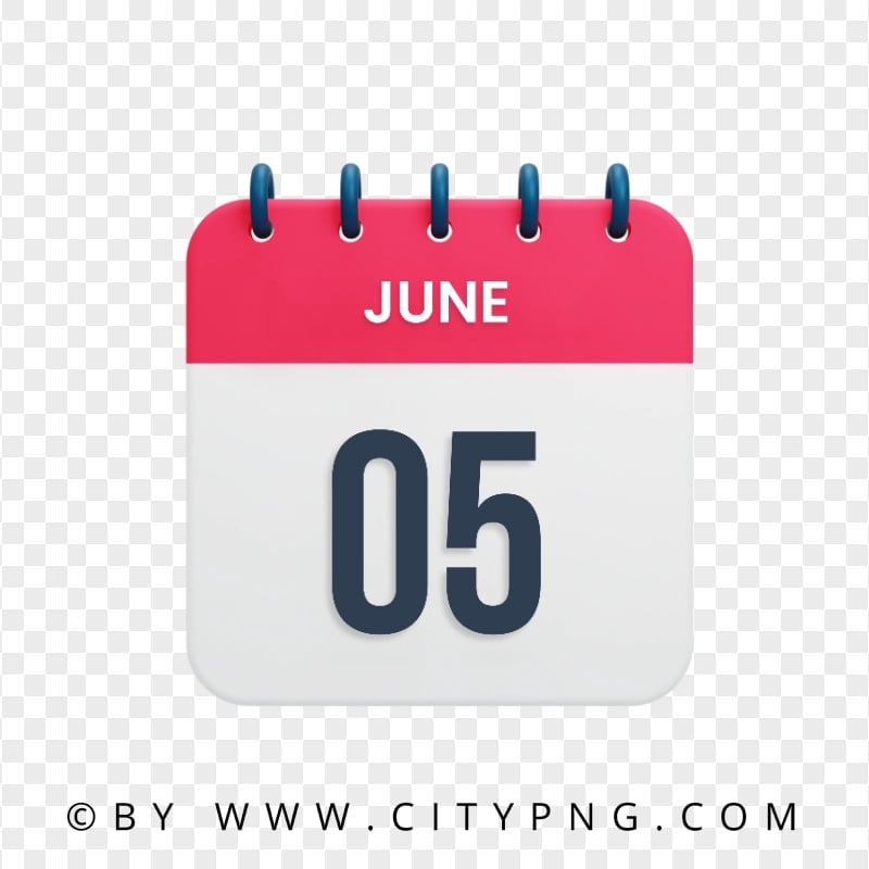 5th June Date Vector Calendar Icon HD Transparent Background | Citypng