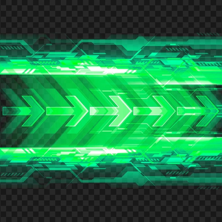 Science Technology Green Light Arrows Effect PNG | Citypng