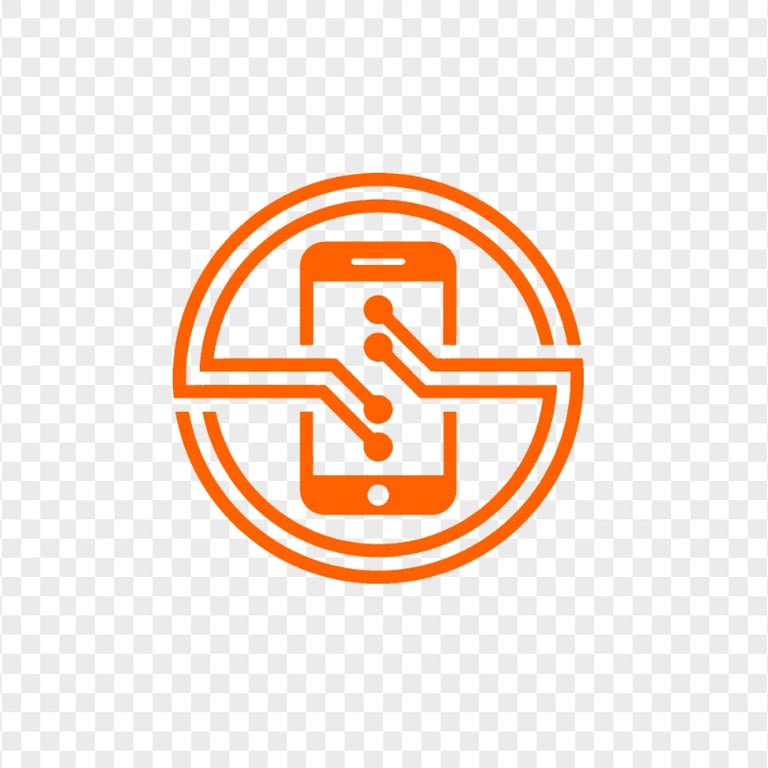 HD Orange Phone With Check Mark Logo Icon PNG | Citypng