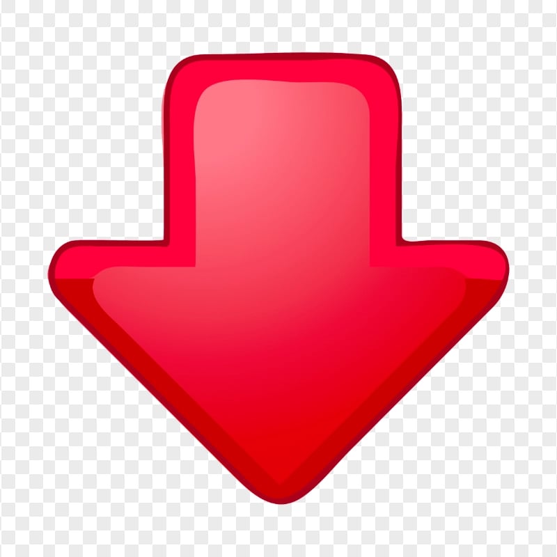 Down Arrow Downward Download Red Button Icon PNG | Citypng