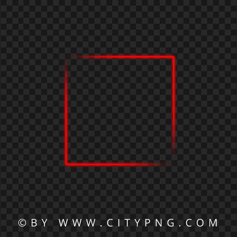 Transparent Aesthetic Neon Red Square Frame | Citypng