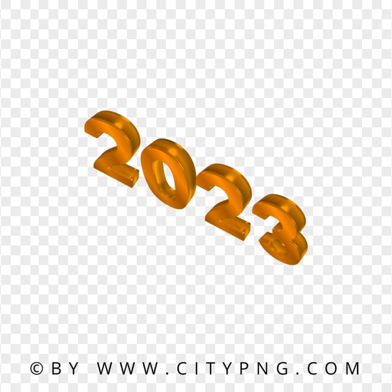 2023 Orange 3D Text Logo Numbers Image PNG | Citypng