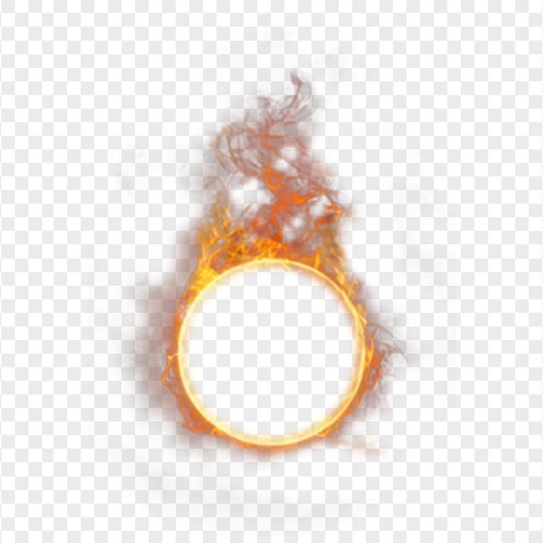Round Circle Outline Frame Flame Fire With Smoke | Citypng