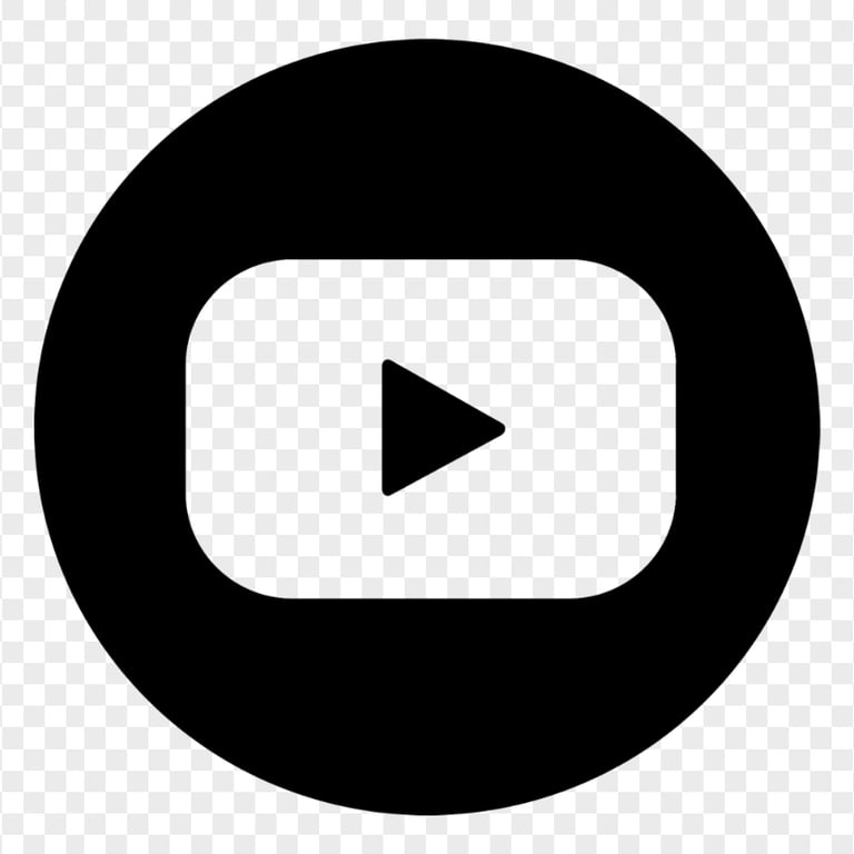 HD Black Round Circle Outline Youtube YT Logo Icon PNG | Citypng